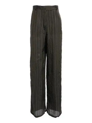 Dries Van Noten Striped Taffeta Straight-leg Trousers - Brown