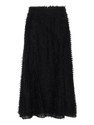 Anna Quan Clara Fil Coupé Midi Skirt - Black