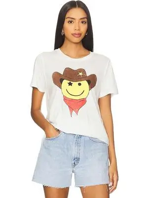 Lauren Moshi Cowboy Happyface Boyfriend Tee - Milk