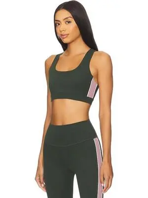 Splits59 Lexi Rigor Sports Bra In Dark Green - Military & Blush