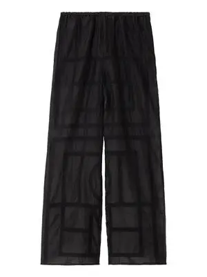 TOTÊME Embroidered Wide-leg Pants - Black