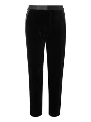 TOM FORD Straight-leg Satin-trimmed Velvet Tuxedo Trousers - Black