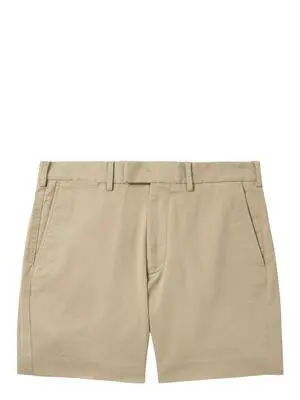 TOM FORD Straight-leg Pleated Stretch-cotton Twill Shorts - Brown