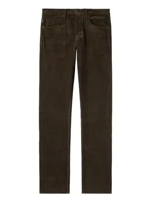 TOM FORD Slim-fit Cotton-blend Corduroy Trousers - Brown