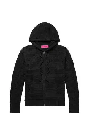 THE ELDER STATESMAN Nora Cotton Zip-up Hoodie - Black
