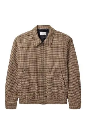Saint Laurent Houndstooth Woven Blouson Jacket - Brown