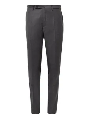 SLOWEAR Incotex Slim-fit Brushed Cotton-blend Twill Trousers - Gray