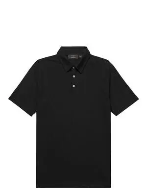 SLOWEAR Incotex Zanone Slim-fit Icecotton Polo Shirt - Black