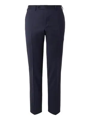 Canali Slim-fit Super 130s Wool-twill Suit Trousers - Blue