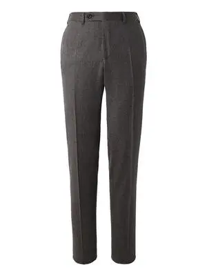 Canali Impeccabile Straight-leg Wool Suit Trousers - Brown