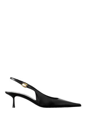 Saint Laurent Vendôme Embellished Leather Slingback Pumps - Black