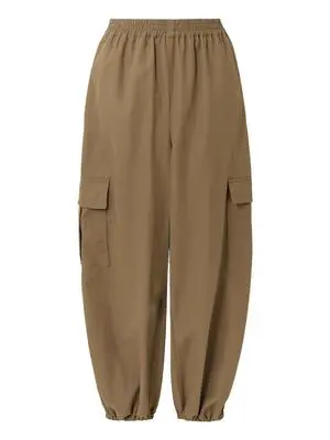 Max Mara Glauco Cotton-twill Tapered Pants - Brown