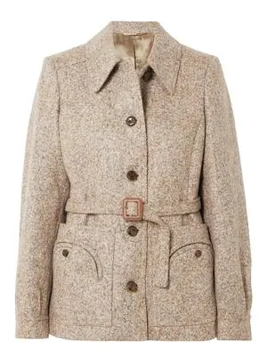 BLAZÉ MILANO Seanna Paint Alpaca And Wool-blend Jacket - Neutrals