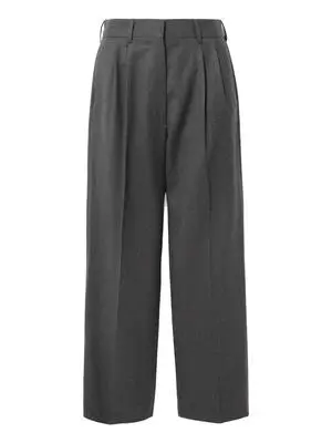 BLAZÉ MILANO Fox Pleated Wool-twill Pants - Gray