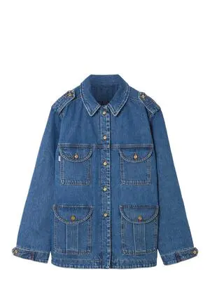 BLAZÉ MILANO Sahariana Padded Denim Jacket Mid Denim