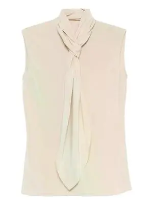 Alberta Ferretti Sleeveless Tie-neck Top - Neutrals