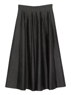 Alberta Ferretti Pleated A-line Midi Skirt - Grey