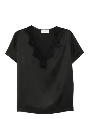 ERMANNO FIRENZE Lace-insert Blouse - Black