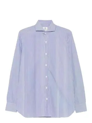 LUIGI BORRELLI Striped Cotton Shirt - Blue