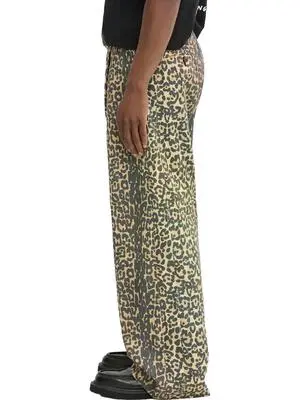 Rhude Leopard-print Wide-leg Trousers - Neutrals