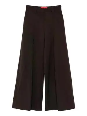 THELATEST Pleated Wide Leg Trousers - Brown