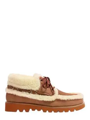Valentino Garavani Vlogo Signature Shearling Loafers - Brown