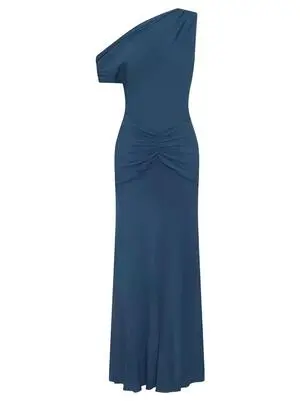 NICHOLAS Elza One-shoulder Draped Midi Dress - Blue