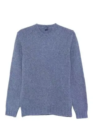 Fedeli Ribbed Crew-neck Sweater - Blue
