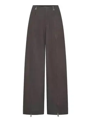 NICHOLAS Amalia Zip-detail Trousers - Brown