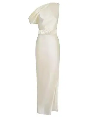 NICHOLAS Eartha One-shoulder Midi Dress - Neutrals