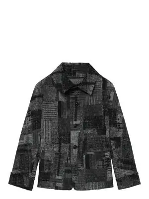 Y’s Abstract Print Jacket - Black