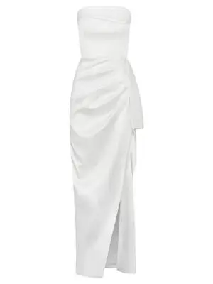 NICHOLAS Erelyn Strapless Draped Dress - White