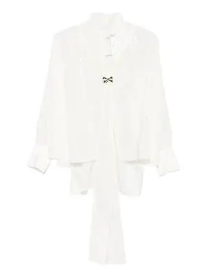 Max Mara Bow-detail Silk Top - White