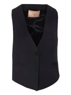 TWINSET V-neck Buttoned Waistcoat - Black