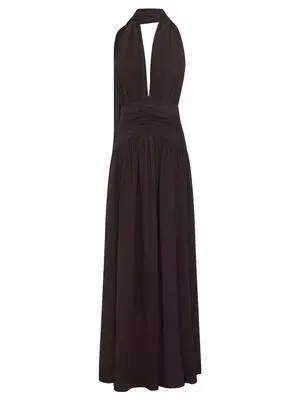 NICHOLAS Arella Halter-neck Maxi Dress - Mocha