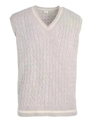 Eleventy Cable-knit V-neck Sleeveless Sweater - Grey