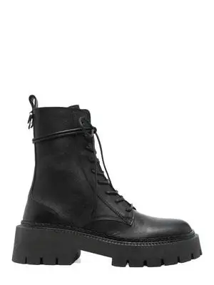 VIC MATIE Lace-up Combat Boots - Black
