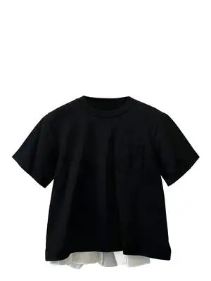 Sacai Ruffled T-shirt - Black