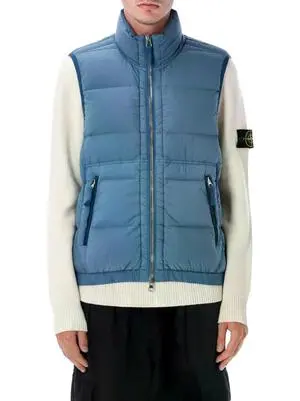 Stone Island Quilted Logo-patch Gilet - Blue