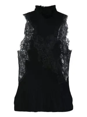 Ermanno Scervino Lace-panel Top - Black