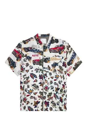 Sacai Race-car Tropical-print Shirt - White