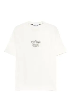 Stone Island Logo-print Cotton T-shirt - Neutrals