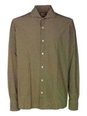4FF Geometric-pattern Shirt - Brown