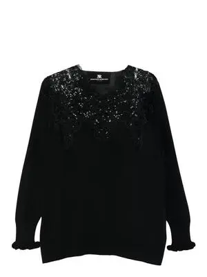 Ermanno Scervino Lace-embellished Top - Black