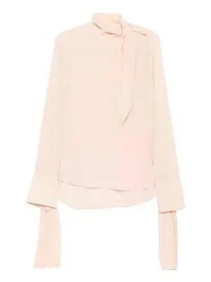 Ermanno Scervino Tie-neck Long-sleeve Blouse - Pink