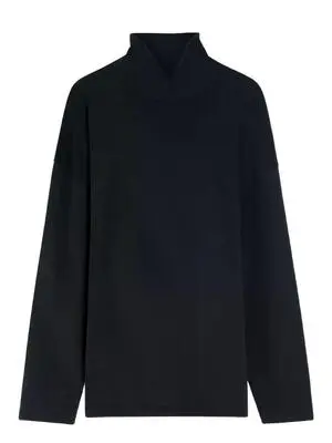 LEMAIRE Mock-neck Long-sleeve T-shirt - Black