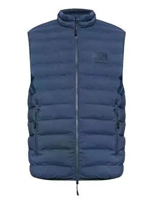 Emporio Armani Quilted Gilet With Logo Plaque - Blue