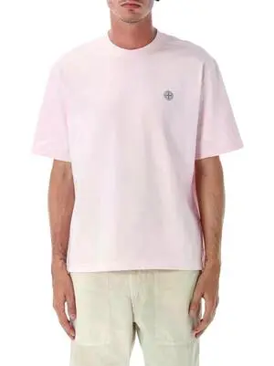 Stone Island Logo-patch T-shirt Pink