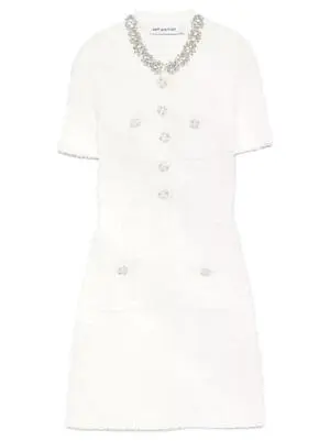 SELF-PORTRAIT Embellished Button-Detailed Mini Dress