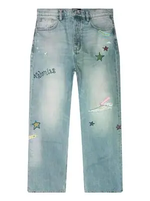 NAHMIAS Star-embroidered Baggy Jeans - Blue